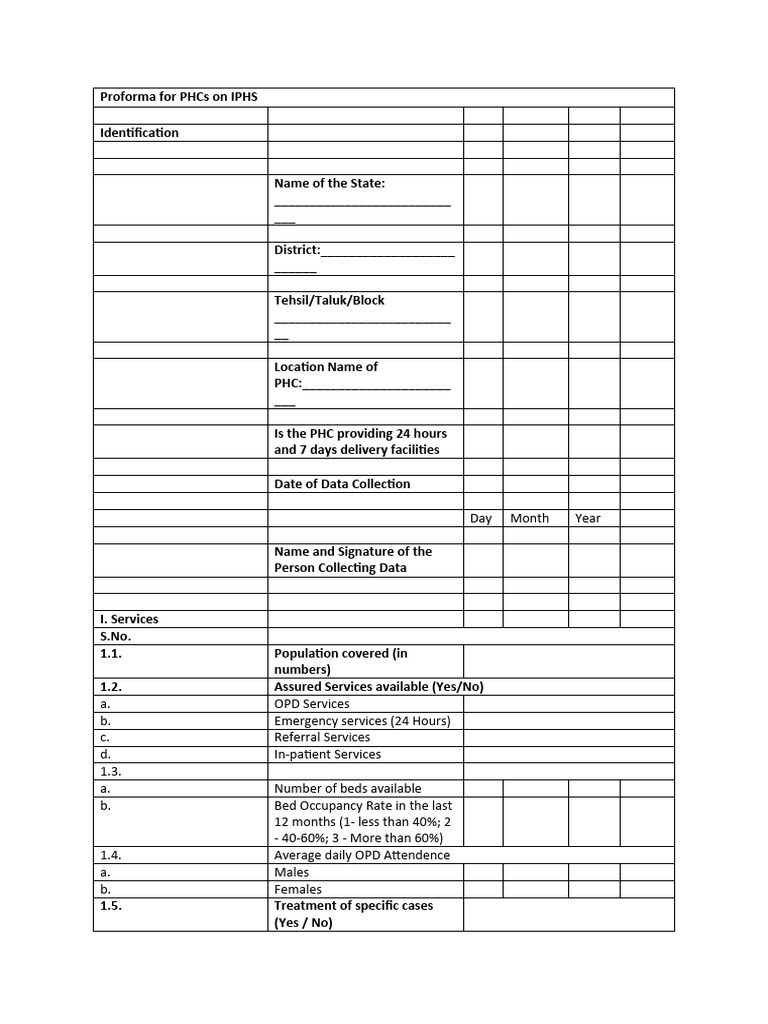 PHC Checklist | PDF | Emergency Department | Patient