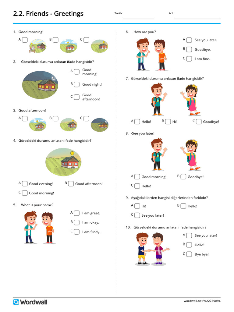 22 Friends Greetings Test | PDF