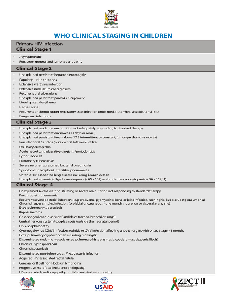 Who Clinical Staging in Children | PDF | Diseases And Disorders | Medicine