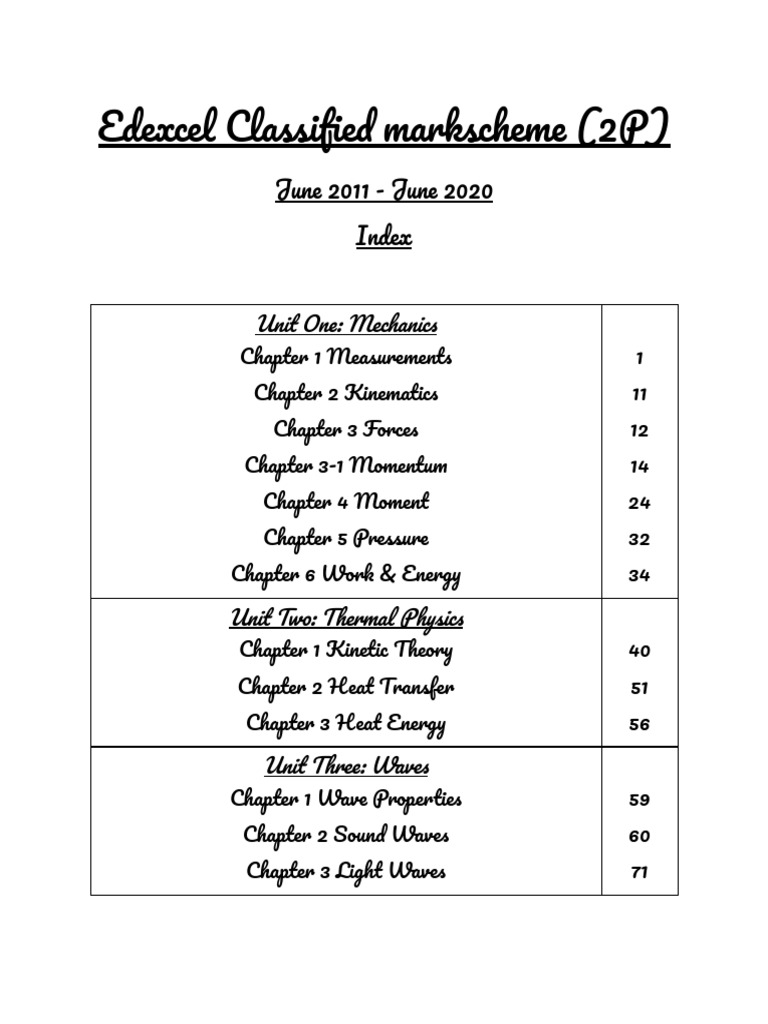 2P Classified Markscheme | PDF | Heat | Kinetic Energy