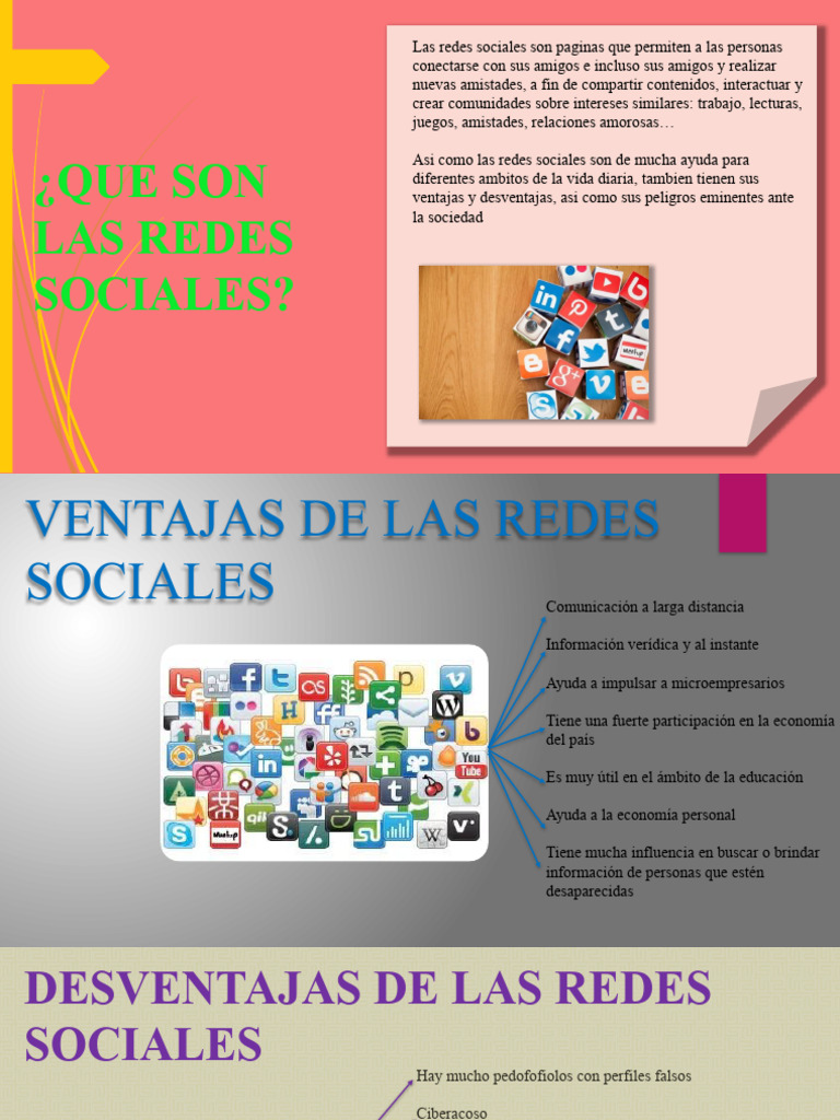 Presentacion Las Redes Sociales | PDF | Servicio de redes sociales | Servicios en línea