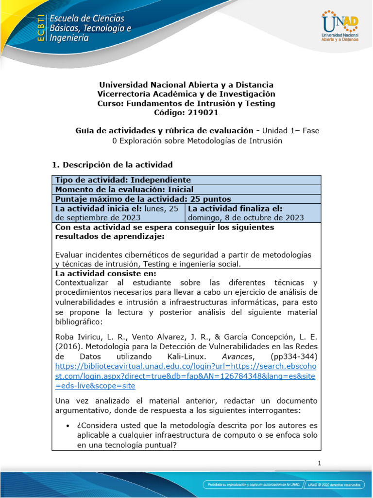Intrusion o Testing1 - Fase 0 - Exploración Sobre Metodologías de ...