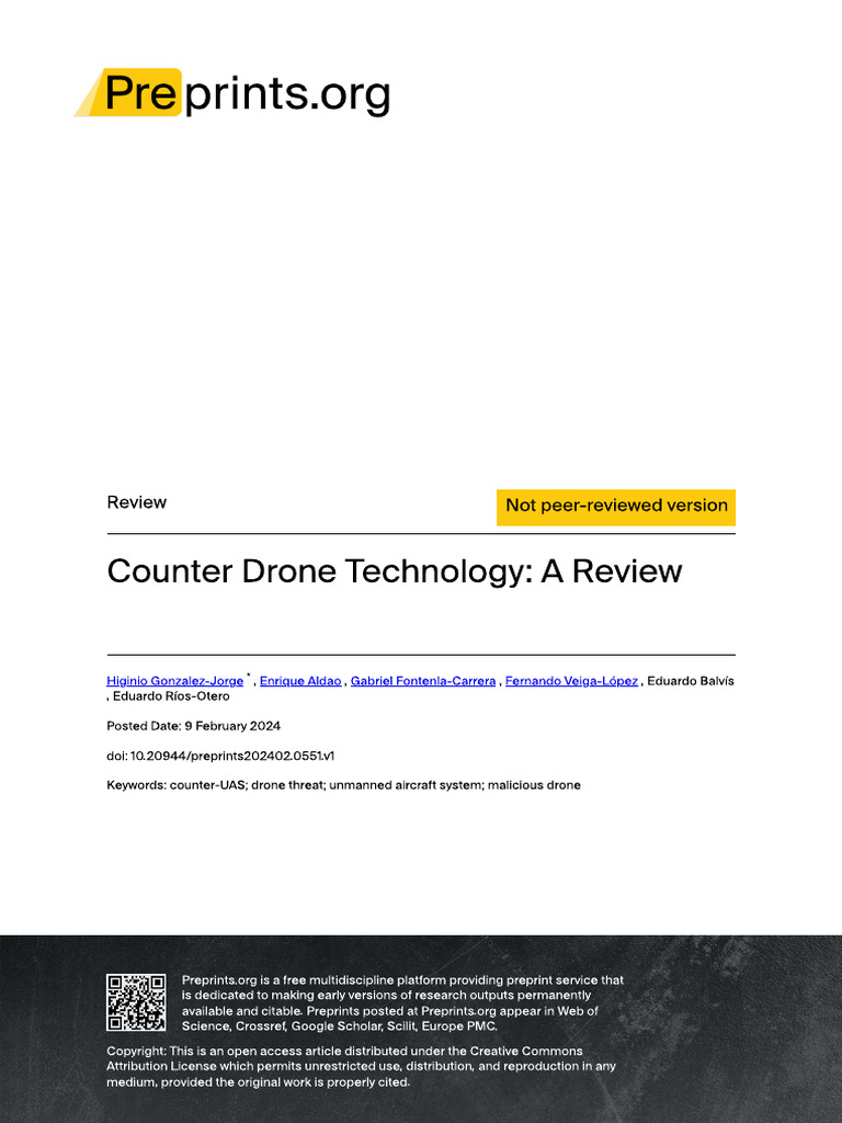 Counter Drone Technology A Review | PDF | Unmanned Aerial Vehicle | Radar