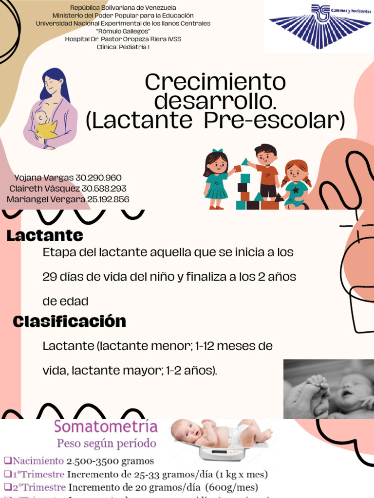 Crecimiento y Desarrollo. Lactante y Preescolar | PDF | Especialidades ...