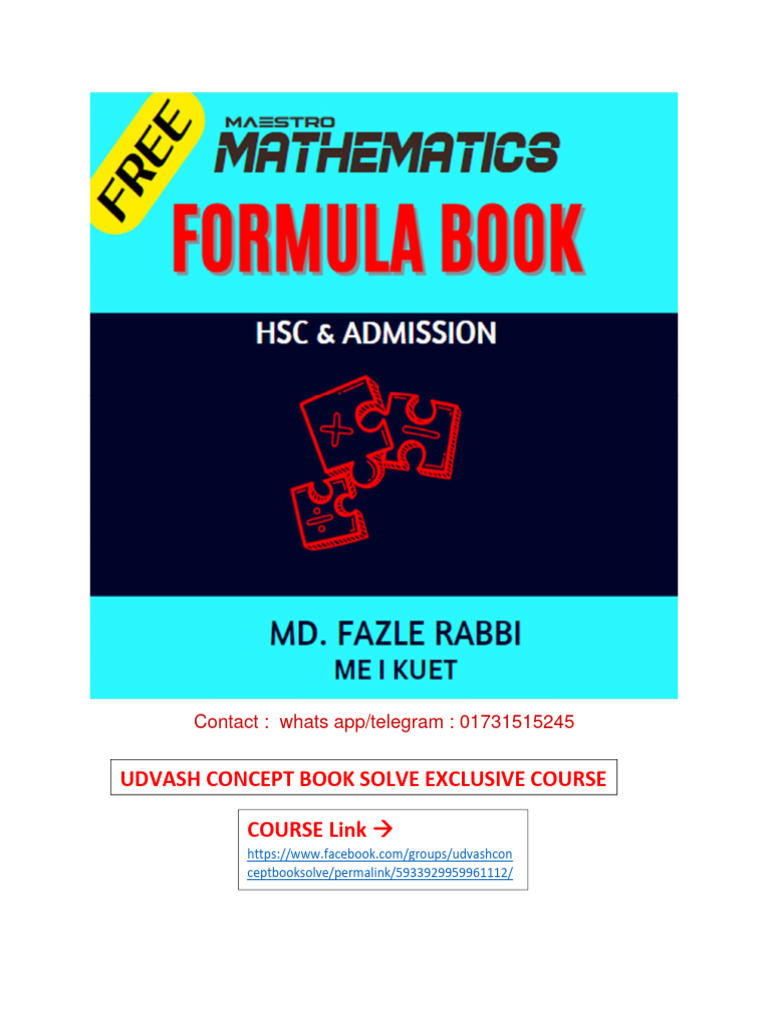 Udvash Concept Book Solve Exclusive Course Course Link : Contact: Whats ...