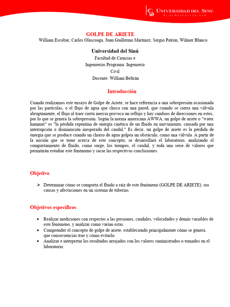 Golpe de Ariete | PDF | Gases | Materiales transparentes