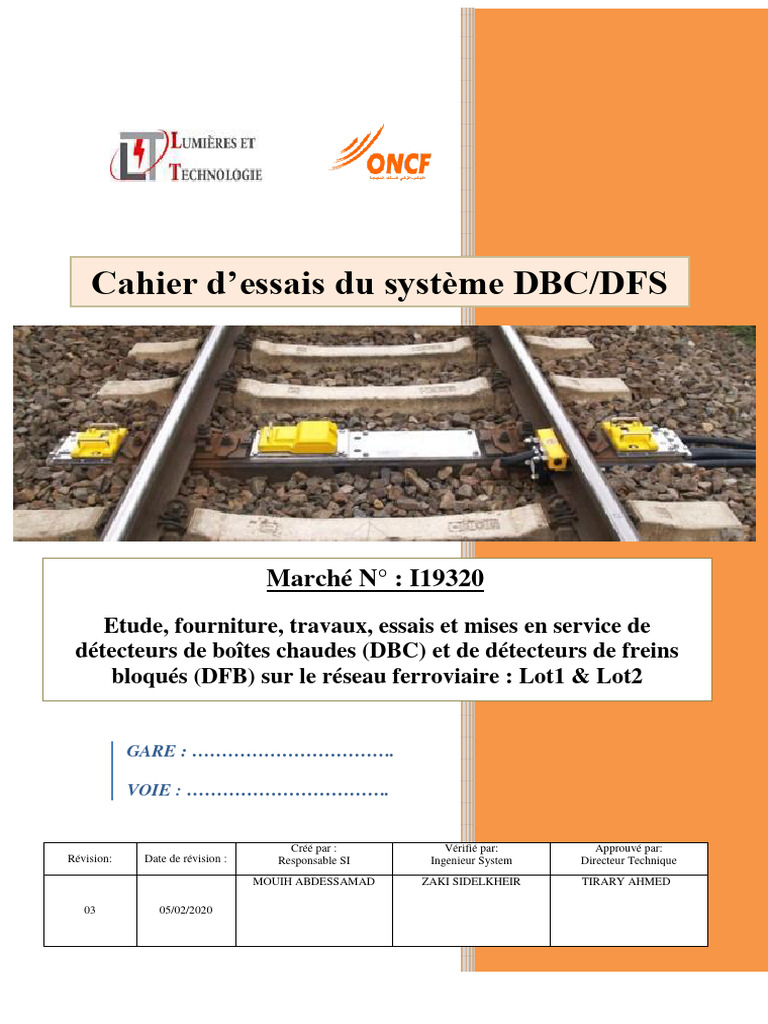 Peg-V3-ONCF-SAT-protocol - DBC | PDF | Frein | Infrarouge