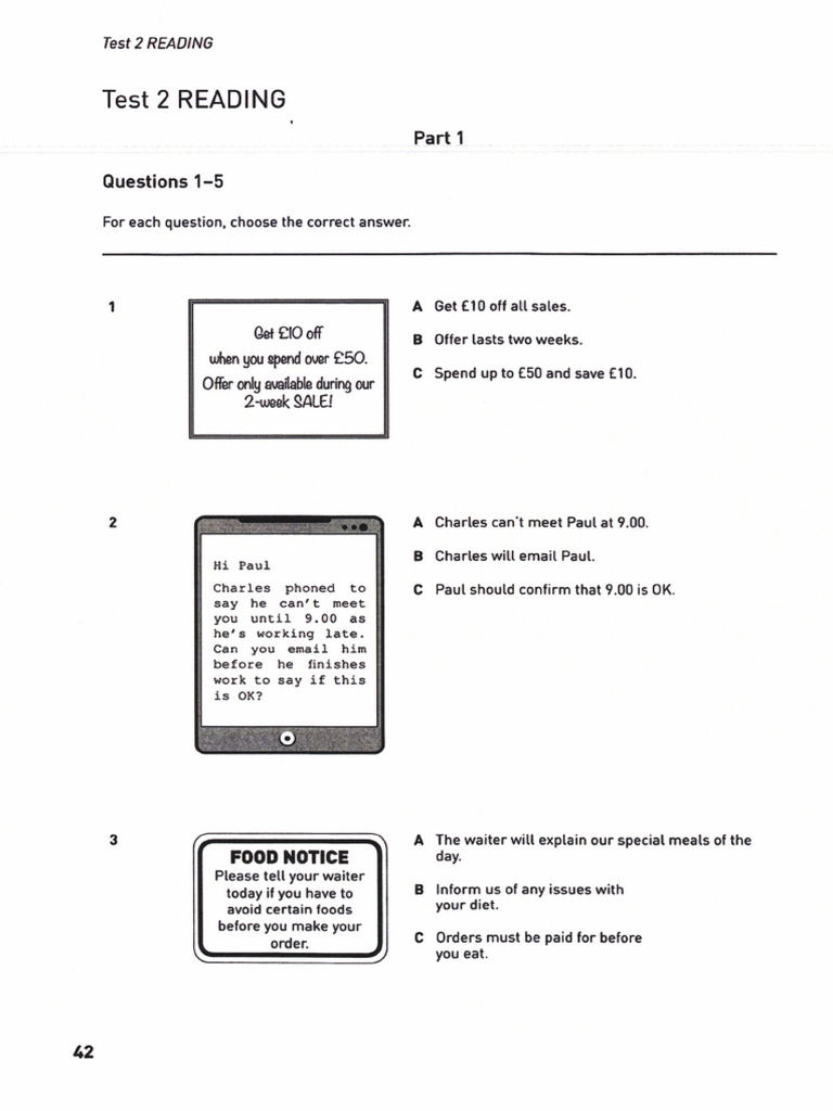 TEST 2 Reading - Writing | PDF