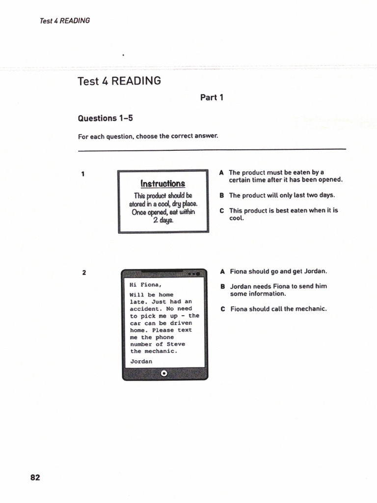TEST 4 Reading - Writing | PDF