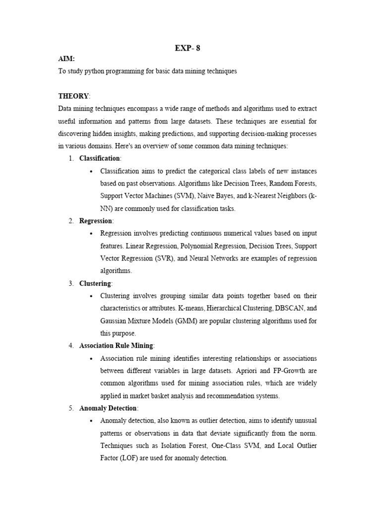 EXP8 | PDF | Cluster Analysis | Linear Regression