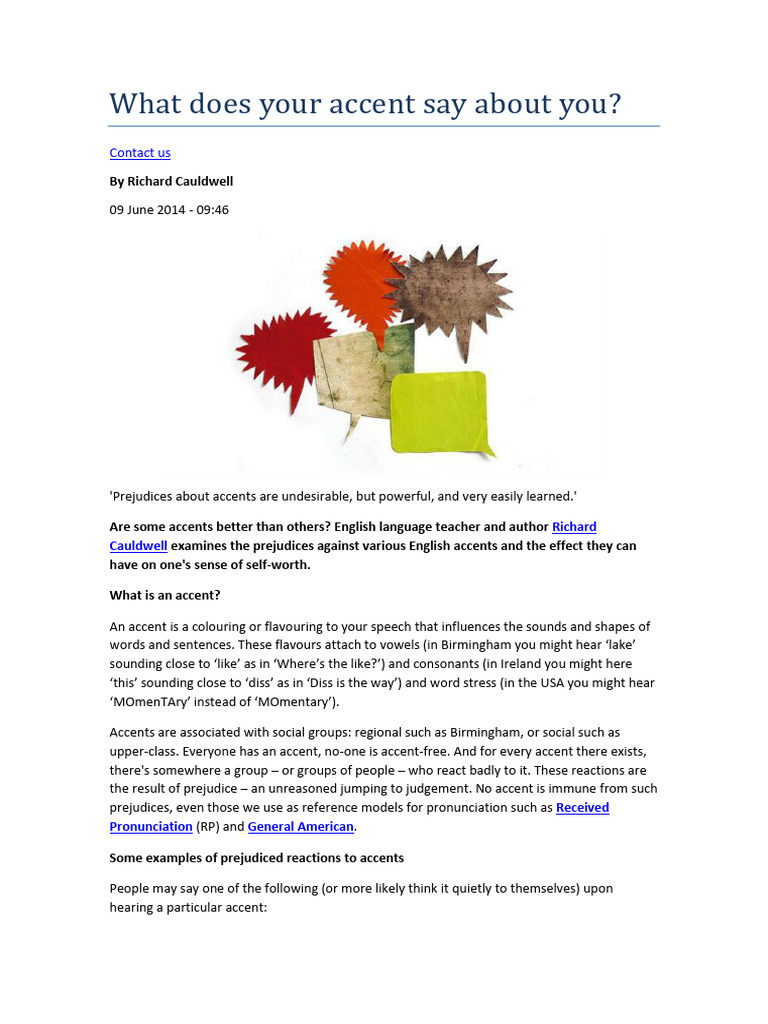 What_your_accent_says_about_you | PDF | English Language | Phonetics