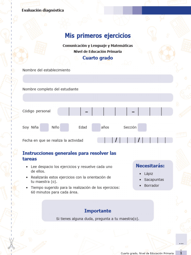 4prim Evaluación Diagnostica | PDF