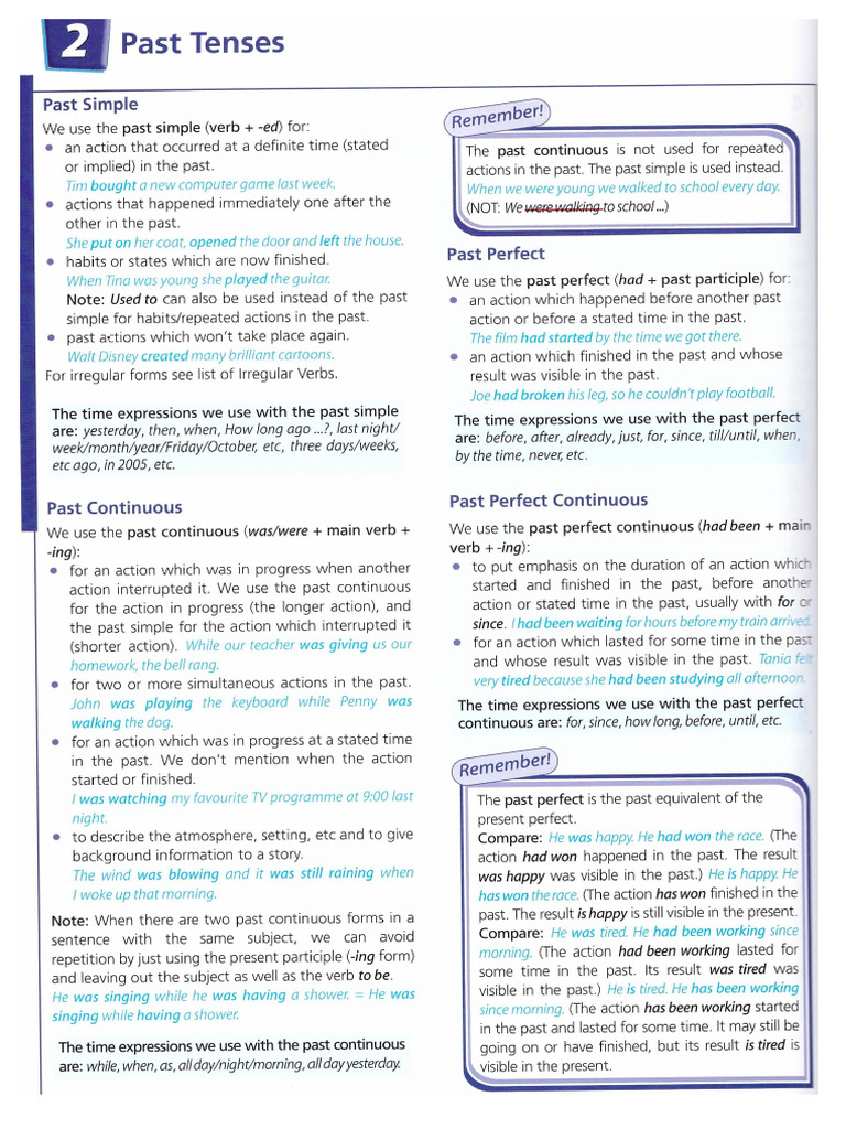 Past Tenses | PDF