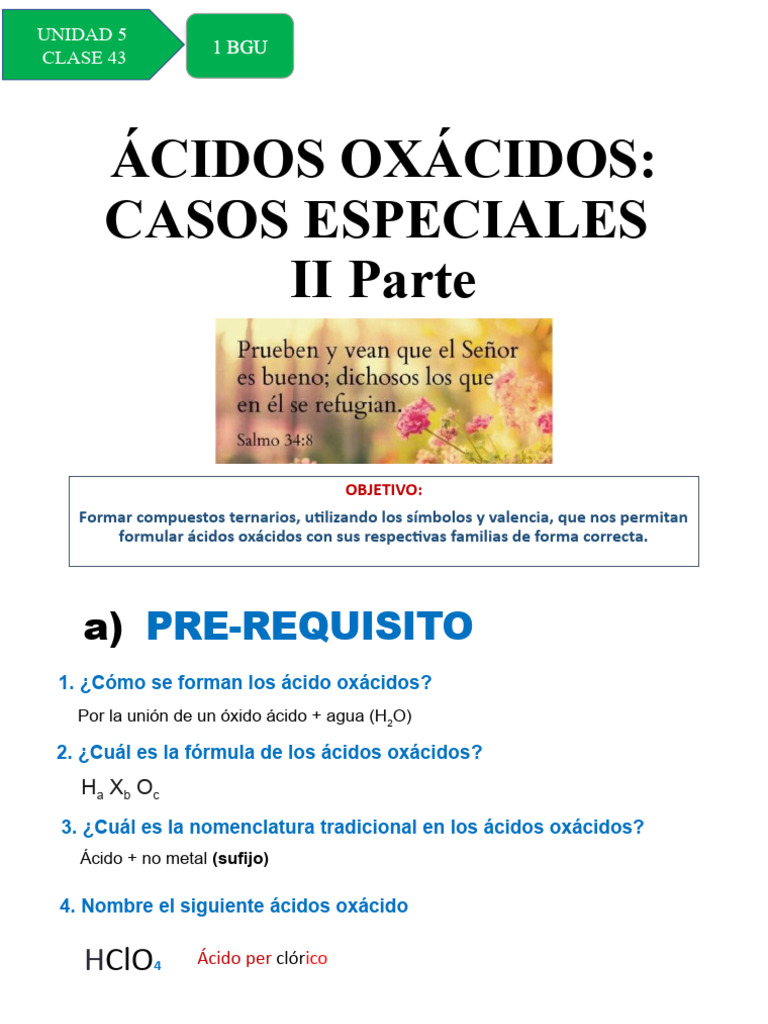1BGU Unidad 5 Clase 43 Acidos Oxacidos Parte2 | PDF | Compuestos ...