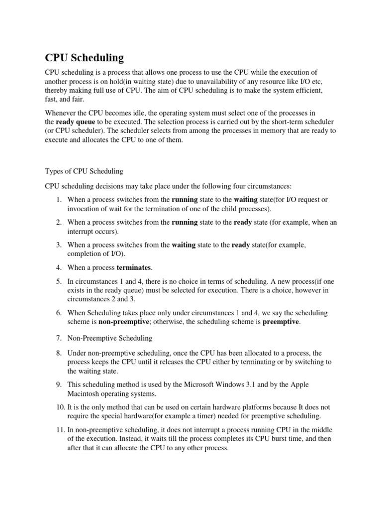 Ch6 Cpu Scheduling Pdf Scheduling Computing Process Computing 5033