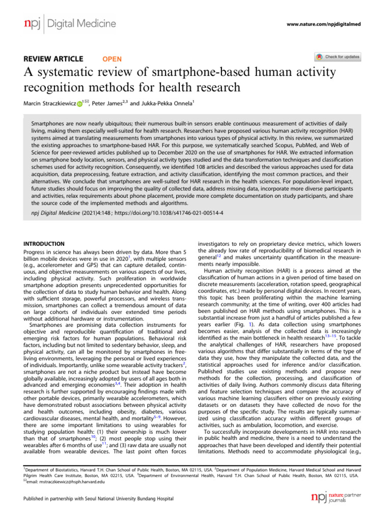 A Systematic Review of Smartphone-Based Human Activity Recognition ...