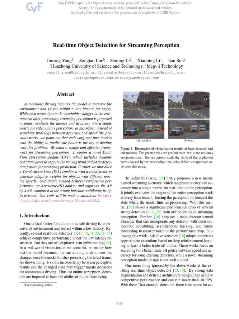 Real-Time Streaming Object Detection | PDF | Image Segmentation | Perception