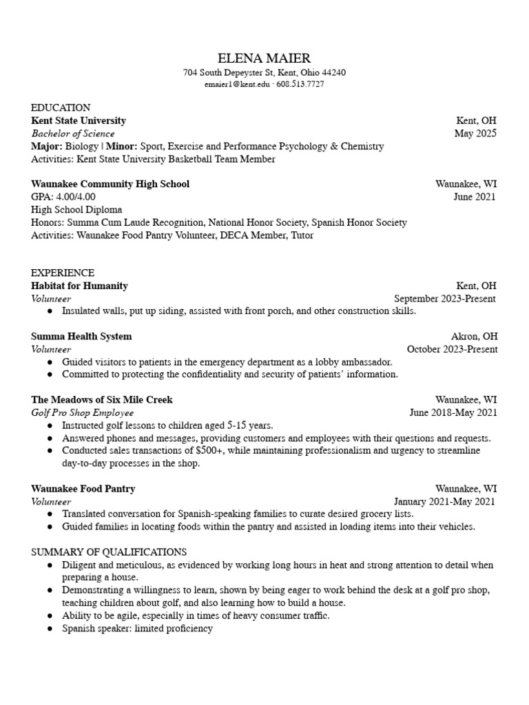 Elena Maier - Resume | PDF