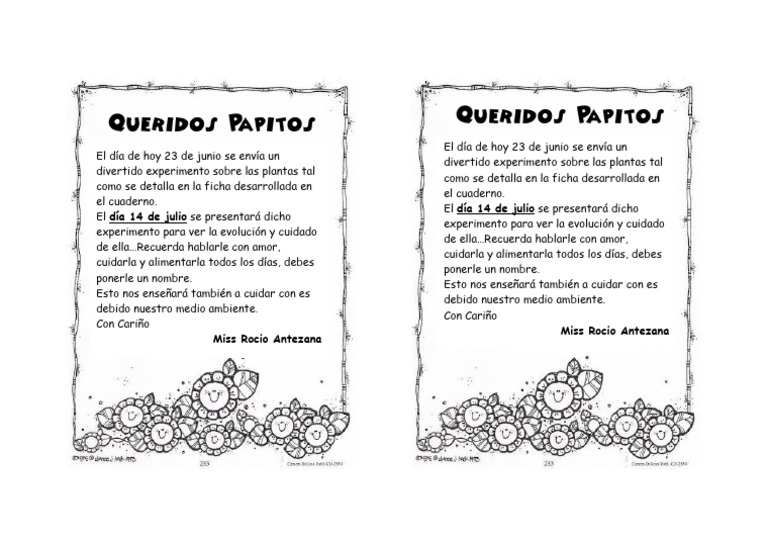 Comunicado Las Plantas | PDF