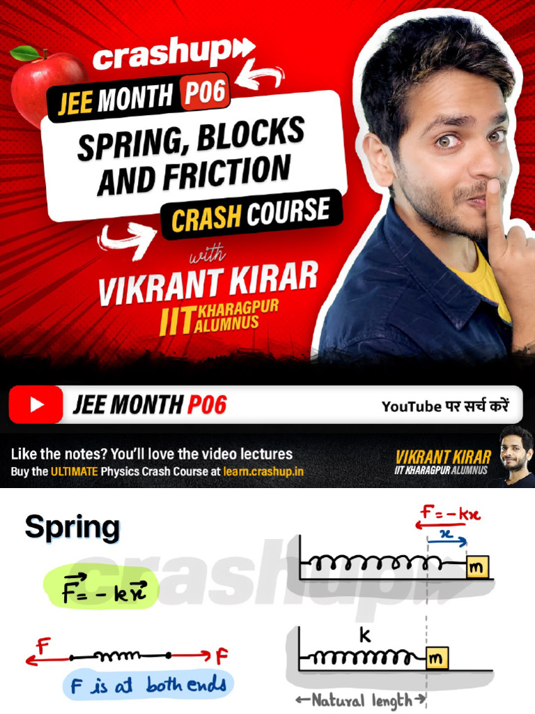 JEE P06 Spring Blocks and Friction | PDF