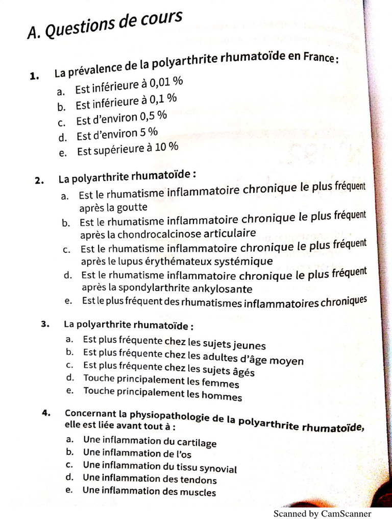 ECN en QCM Rhumato | PDF