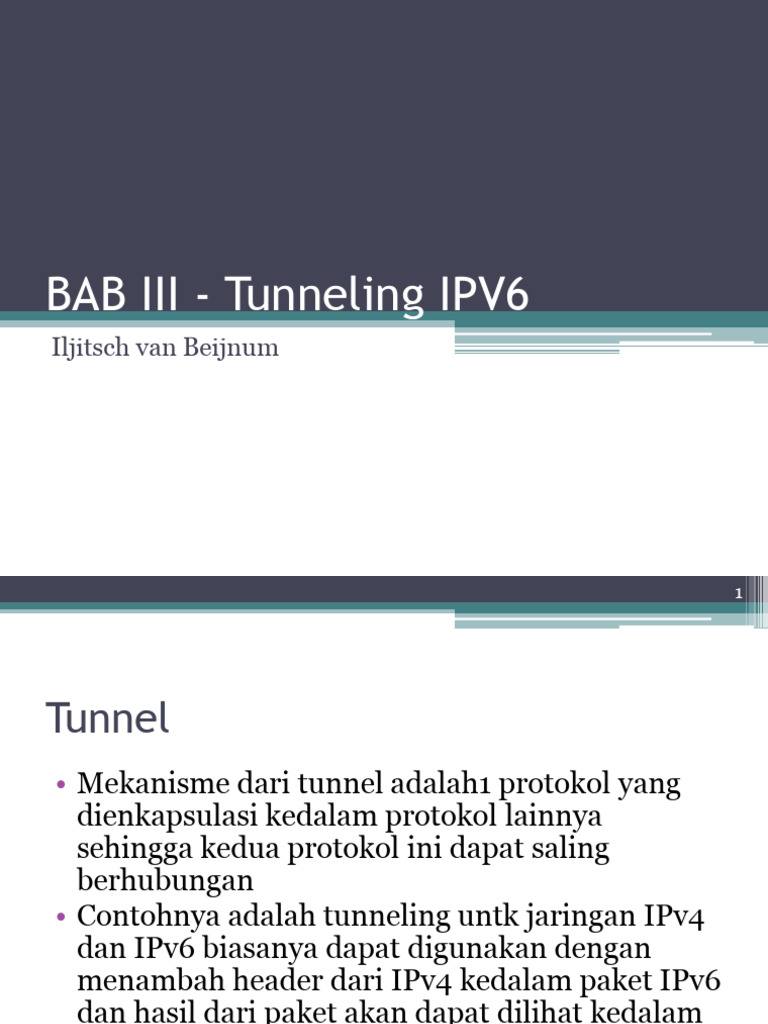 Tunneling IPv6: Metode dan Konfigurasi | PDF