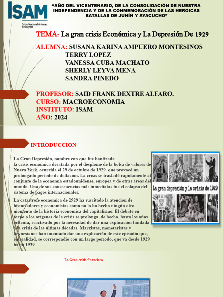 Grupo 7 La Gran Crisis Economica y La Depresion de 1929 | Descargar gratis PDF | Gran depresion ...