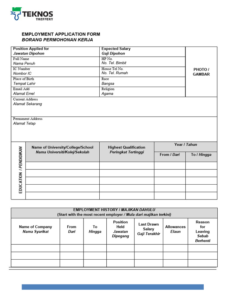 Employment Application Form Simplfy Version | PDF | Linguistics