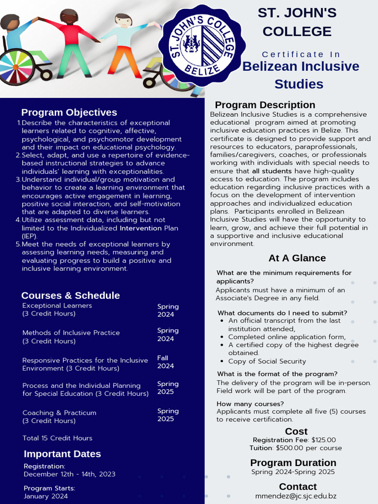 SJCJC Inclusive Education Program Flyer (2023) | PDF | Learning ...