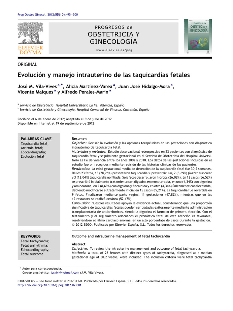 Obstetricia Y Ginecolog: Original | PDF | El embarazo | Feto