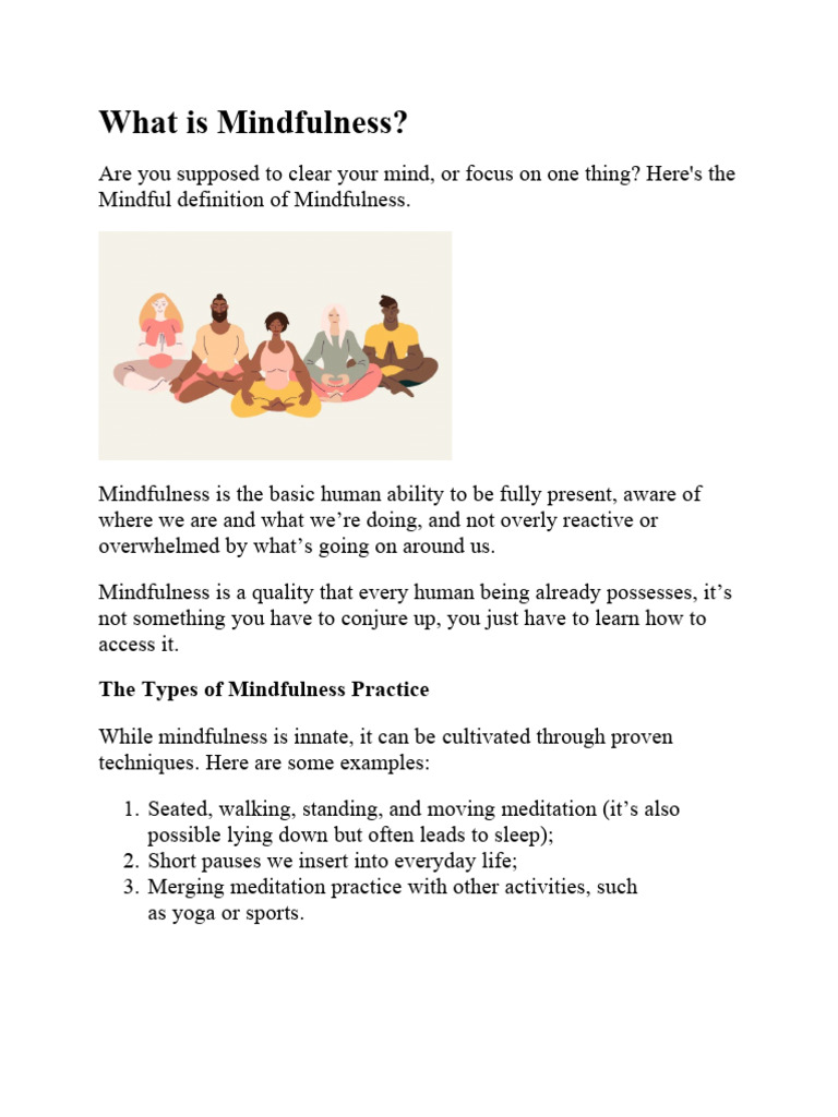 What Is Mindfulness | PDF | Self-Improvement