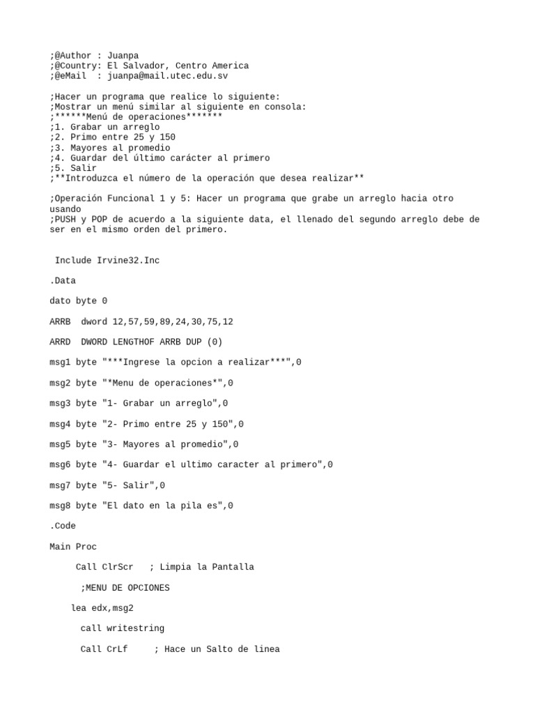 Menu | Descargar gratis PDF | Programación de computadoras | Ciencias de la Computación