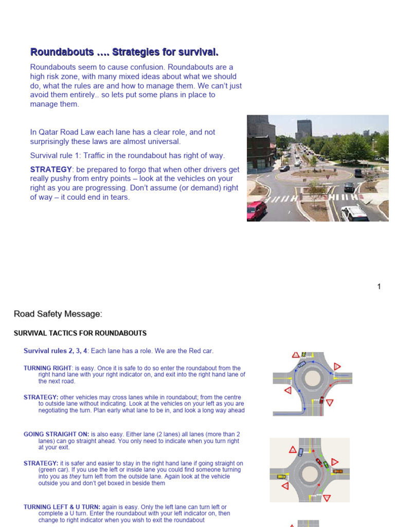Roundabout Safety Guide | PDF | Traffic | Transport Safety
