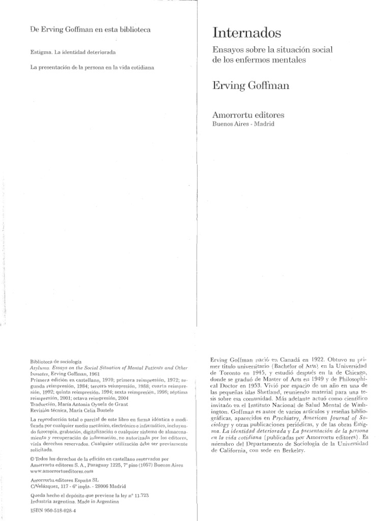 Goffman Erving - Internados | PDF