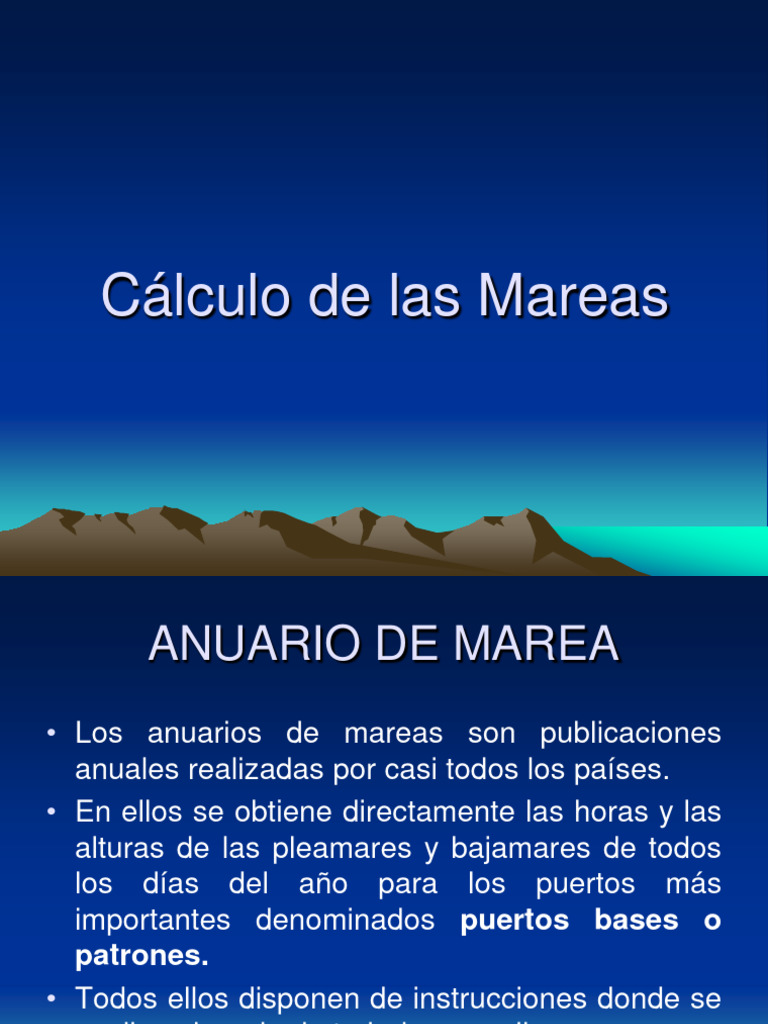 06B NAVEGACIÓN Cálculo de las Mareas | PDF | Marea | Hidrografía