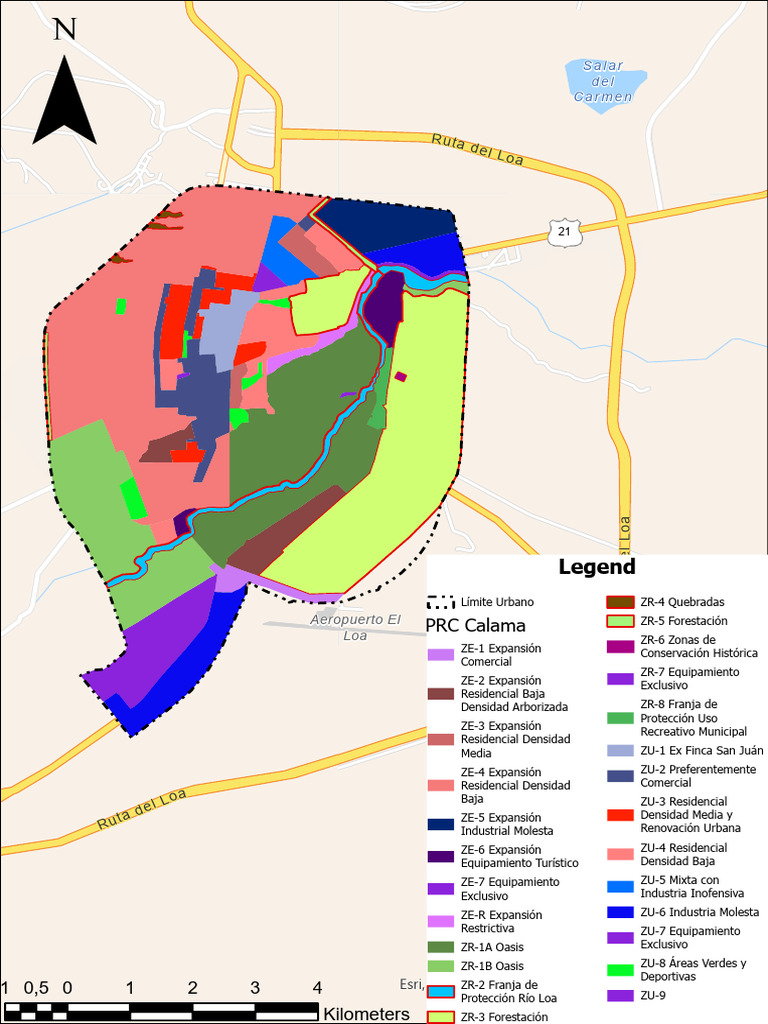 Mapa de Calama y sus Zonas Urbanas | PDF