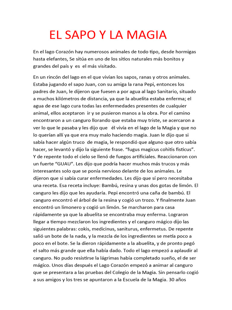 EL SAPO Y LA MAGIA | PDF