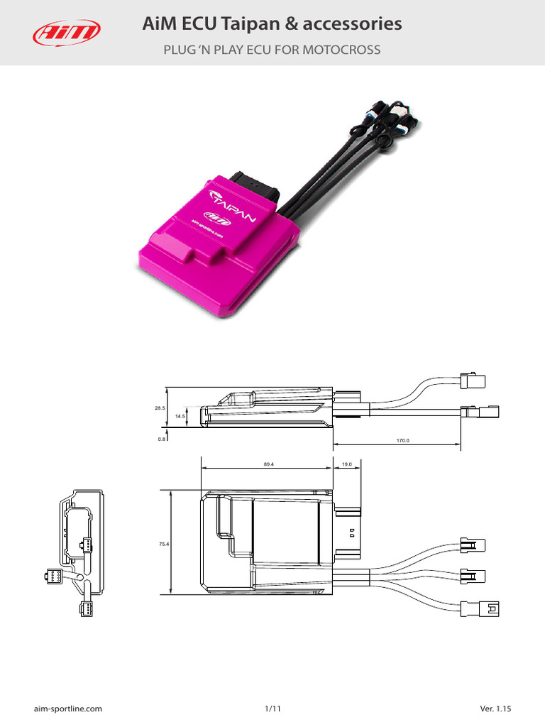 Aim Ecu Taipan And Accessories 115 Pdf Motorcycling Electronics