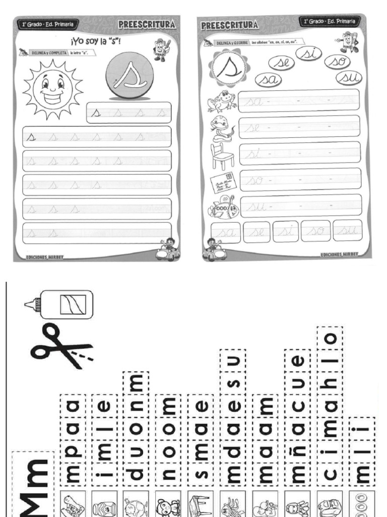 FICHA DE REFUERZO- LETRA M,P Y S | PDF