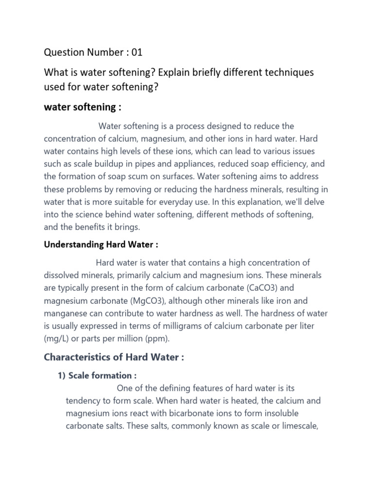 Water Softining | PDF | Ion Exchange | Chemical Compounds