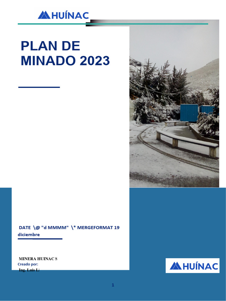 Plan de minado 2023 | PDF | Estrato | Roca (geología)