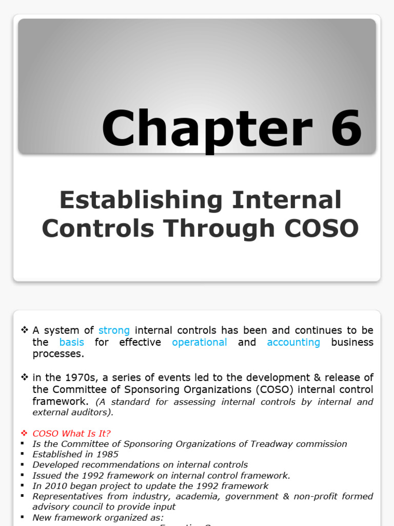 Chapter 6 IC-Internal Control Through COSO | PDF | Internal Control ...