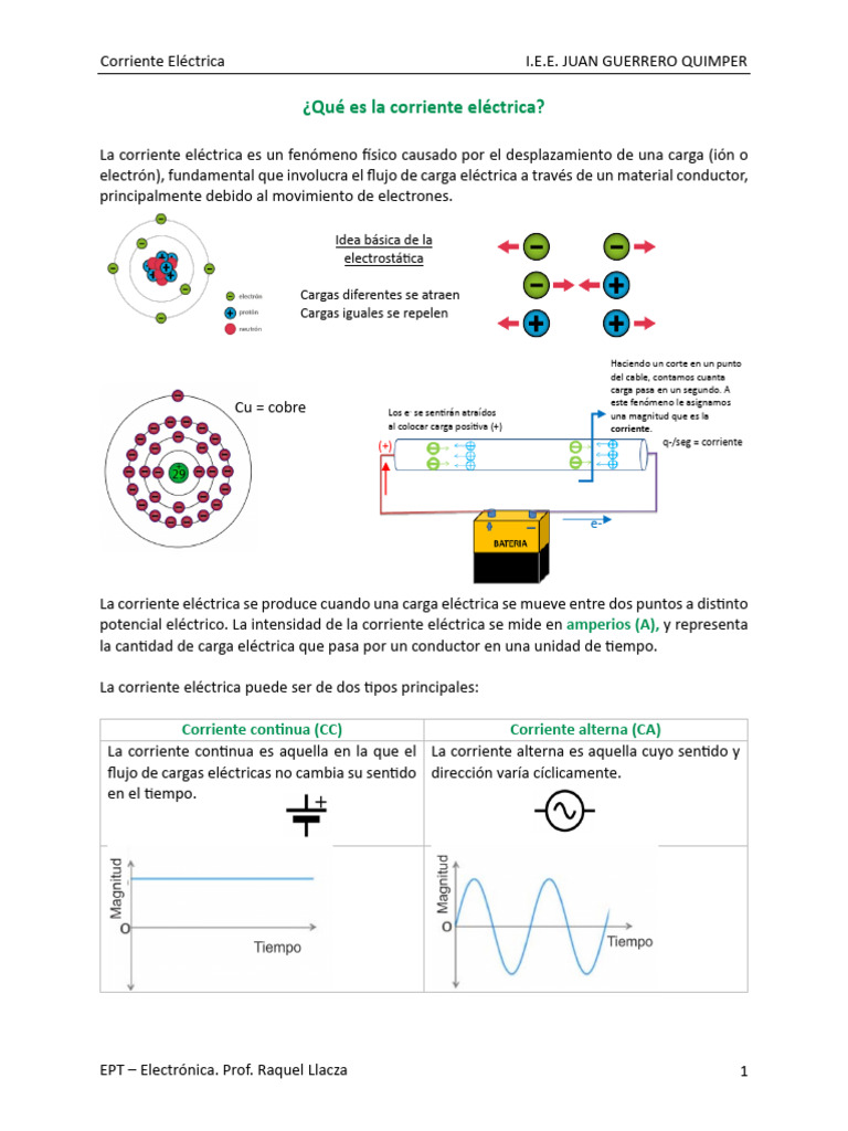 Qué Es La Corriente Eléctrica | PDF | Corriente eléctrica | voltaje