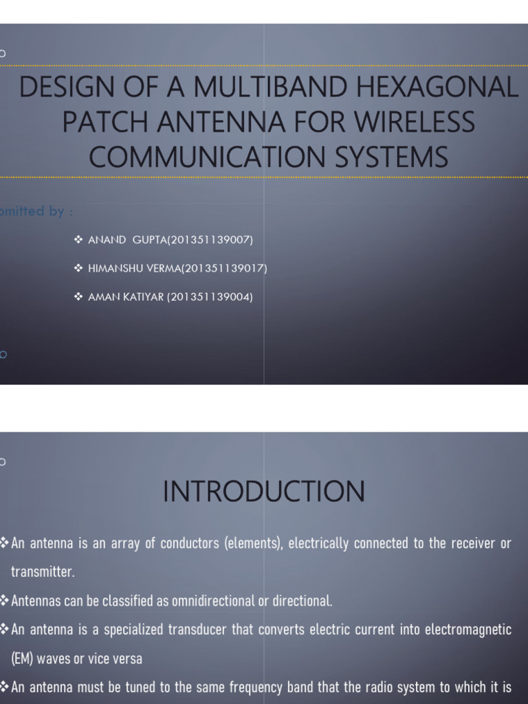 Hexagonal Patch Antenna | PDF