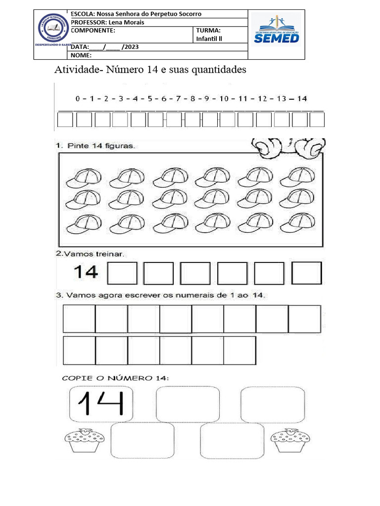 07-07 Atividade Infantil LL Número 14 e Suas Quantidades | PDF
