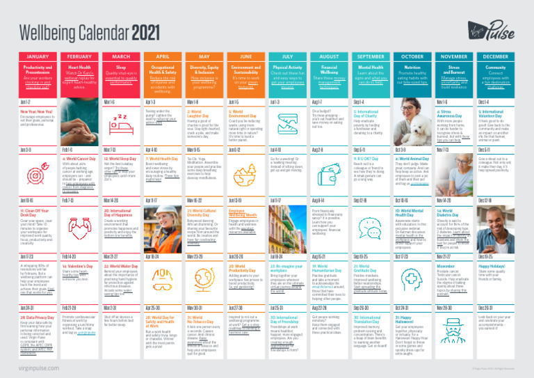 2021 - Wellbeing Calendar UK 4 | PDF