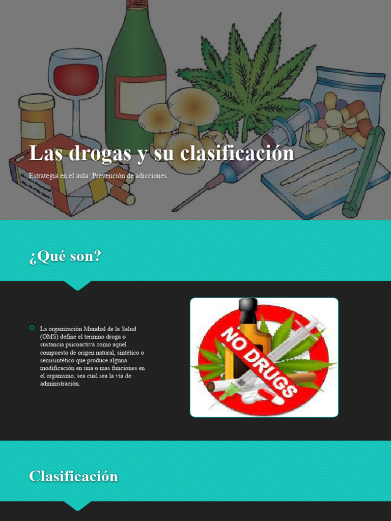 Las Drogas y Su Clasificación | PDF | Drogas | Drogas Psicoactivas