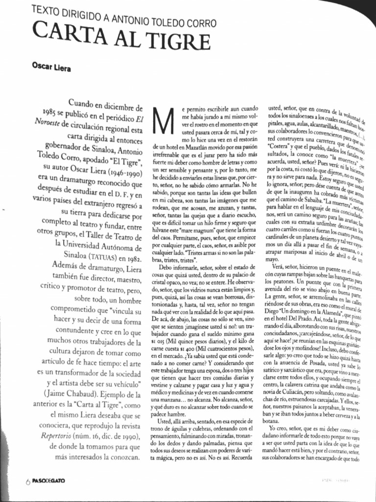 Carta Al Tigre | PDF