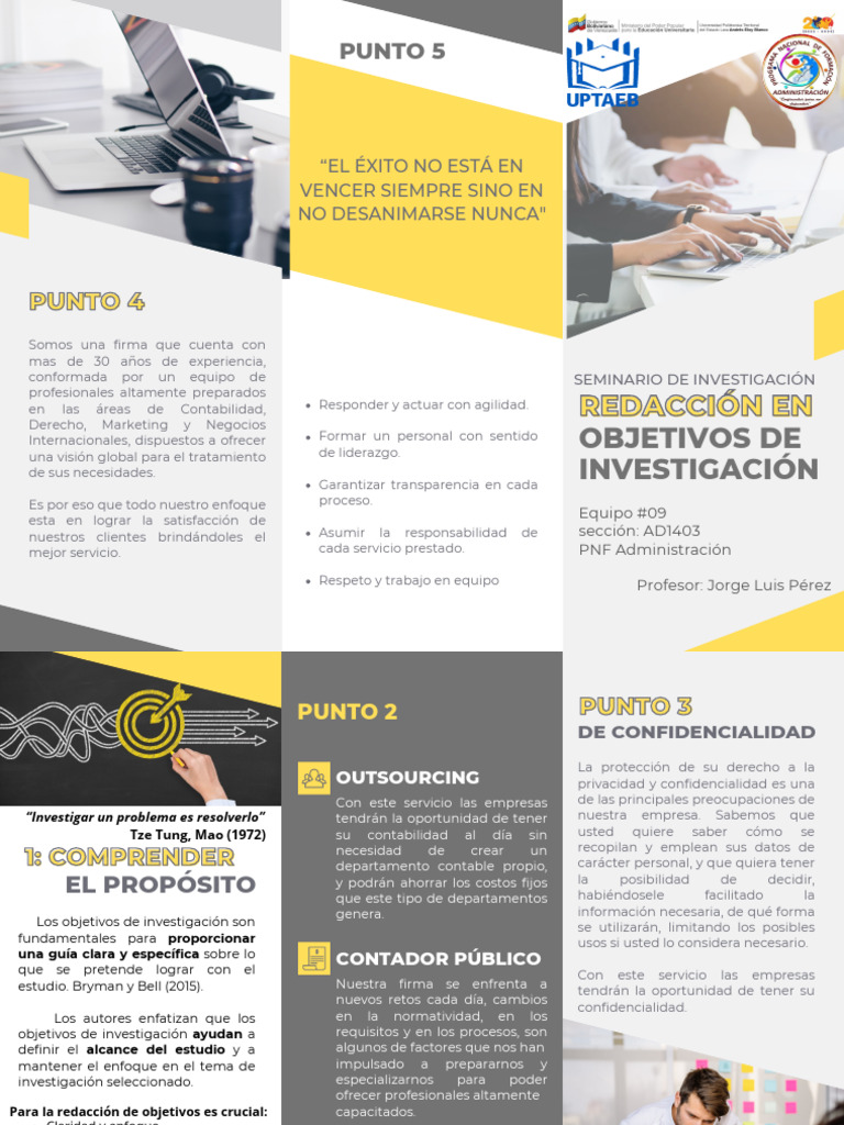 Triptico Proyecto | PDF | Contabilidad | Business