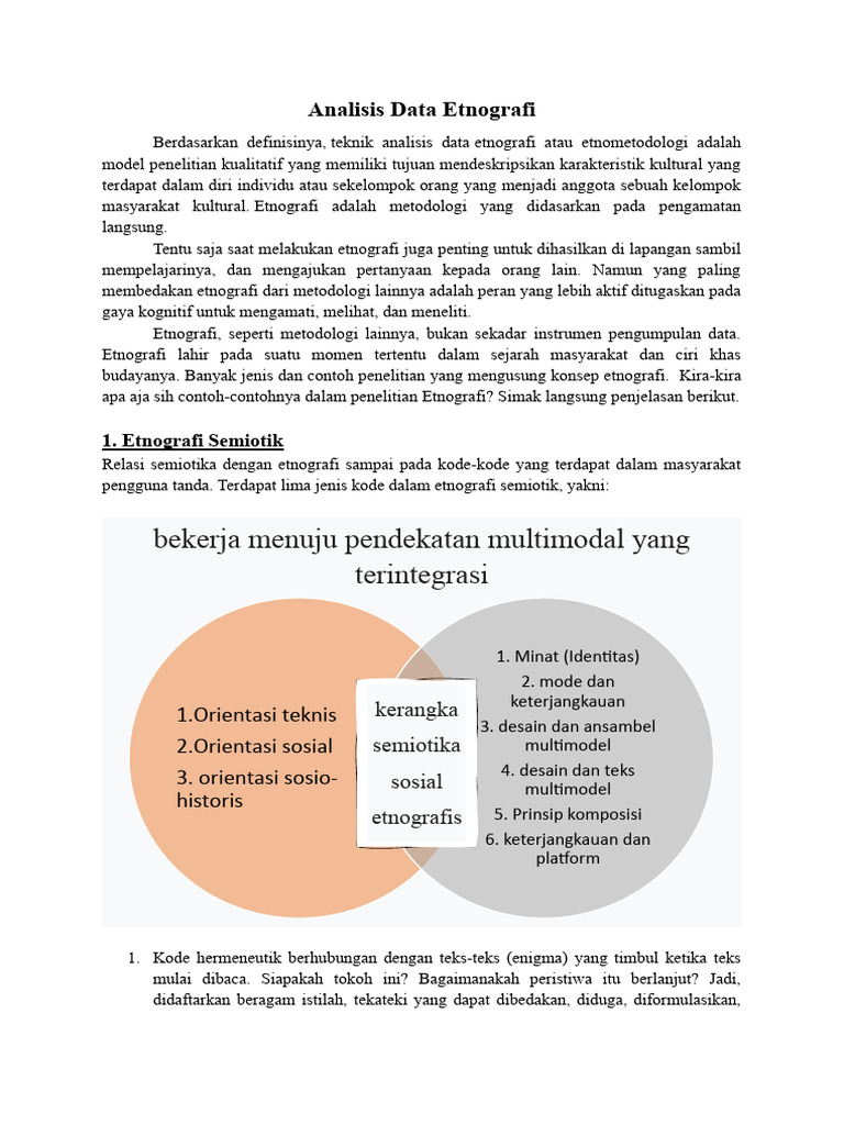 Analisis Data Etnografi | PDF | Ilmu Sosial | Sains & Matematika